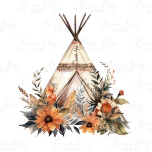 35 Watercolor Western Boho Clipart Bundle , Clipart Bundle, Commercial ...