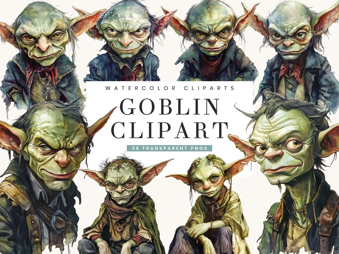 29 Watercolor Goblin Clipart Bundle Sublimation Designs Digital ...