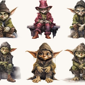 Watercolor Goblin Clipart Bundle: 24 PNG Designs (digital Download) - Etsy