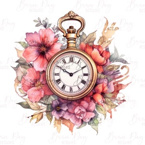 Watercolor Ornate Clocks Clipart Bundle Digital Download Commercial Use ...