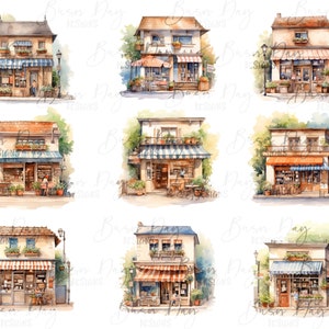 Watercolor Cute Coffee Shop Clipart Bundle Instant Download ...