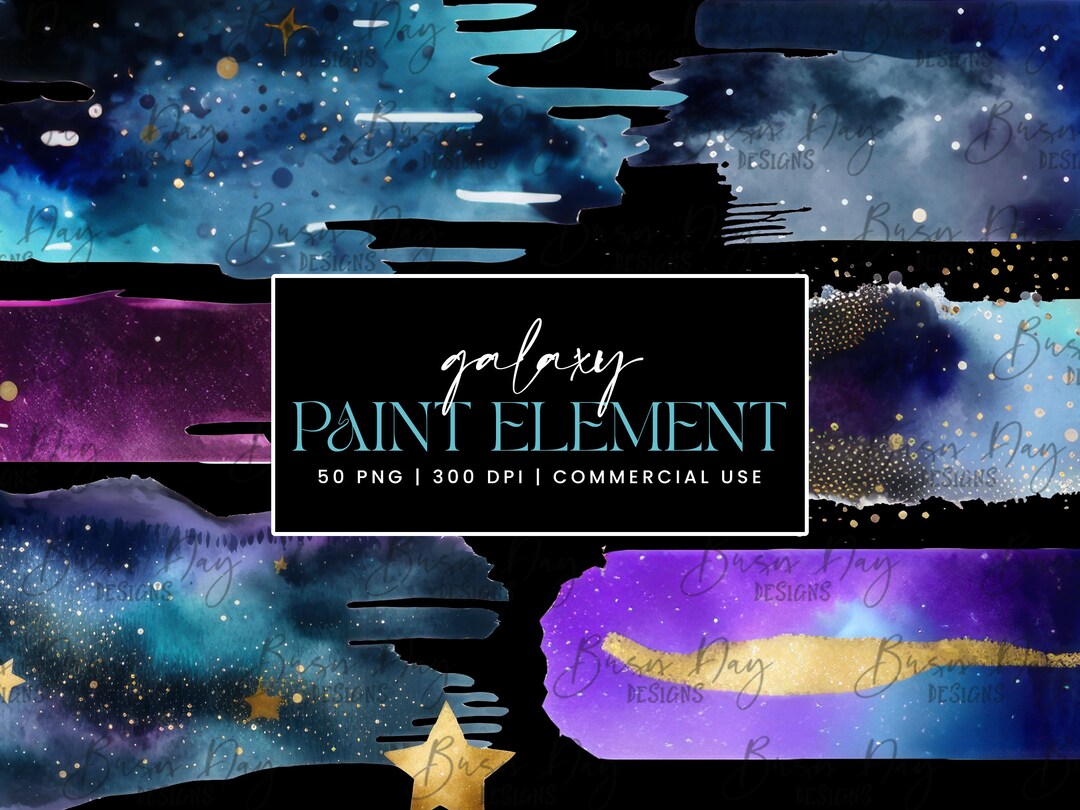 Galaxy Paint Element Clipart Bundle Instant Download Printable Art ...