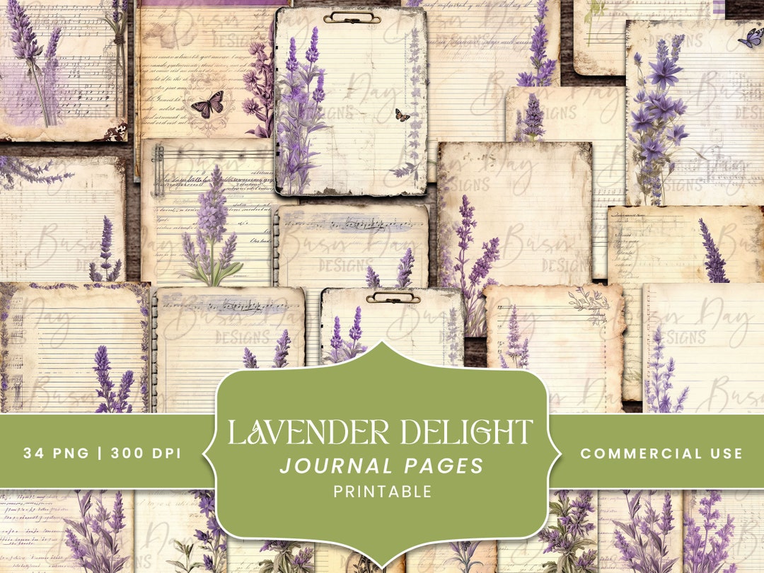 Lavender Delight Journal Paper: Scrapbooking Prints (digital Download ...
