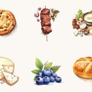 Watercolor Food Clipart Bundle: 24 PNG Designs (digital Download) - Etsy