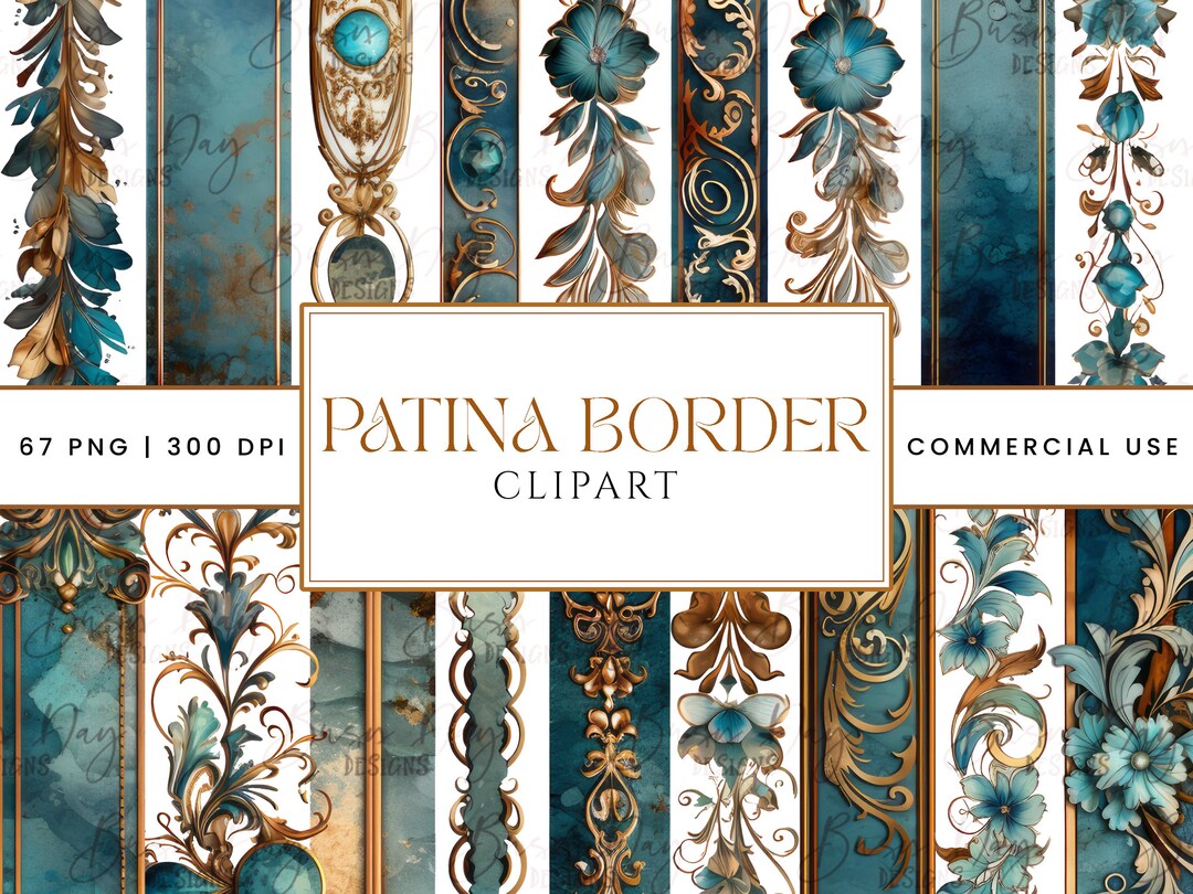 67 Patina Borders Clipart Bundle Sublimation Designs Printable Wall Art ...