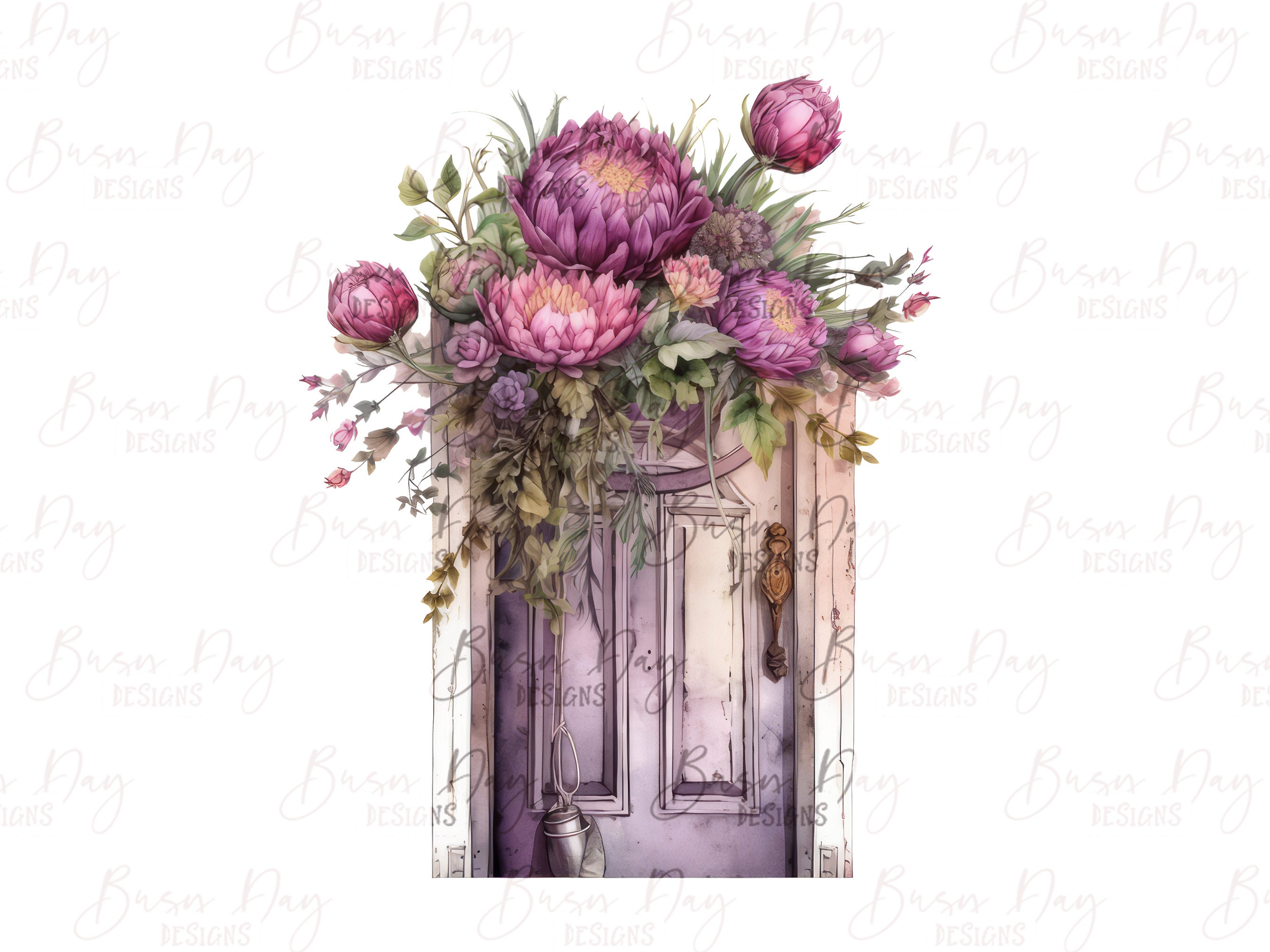 Watercolor Floral Doors Clipart Bundle Commercial Use - Etsy