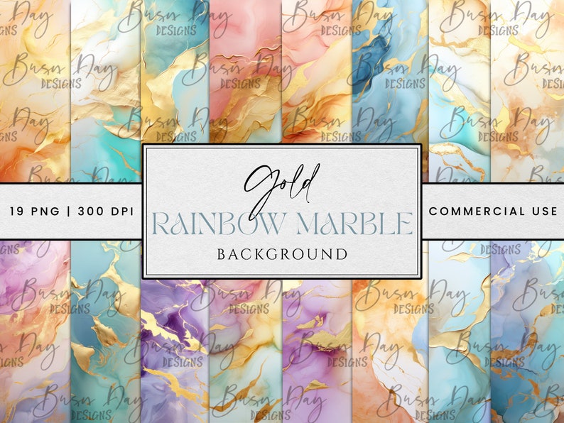 Gold Rainbow Marble Backgrounds: 19 PNG Designs (digital Download) - Etsy