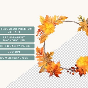 20 Watercolor Autumn Frames Clipart Bundle Digital Download, Printable ...