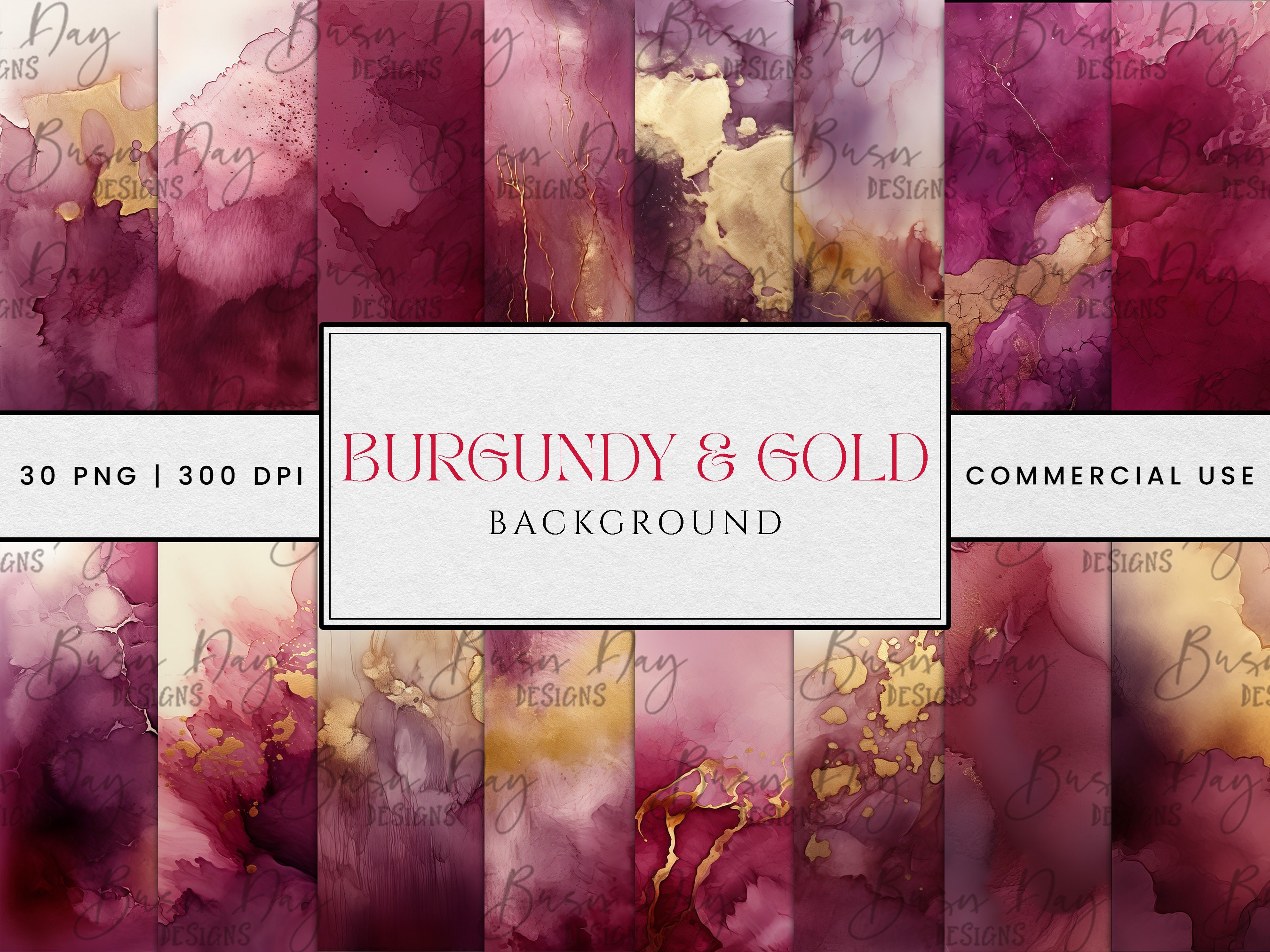 Burgundy and Gold Backgrounds: Printable Art, Sublimation Designs (PNG ...