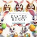 20 Watercolor Easter Bunny Clipart Bundle Sublimation Designs Digital ...