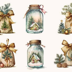 Watercolor Christmas Clipart Bundle: 27 PNG Designs (digital Download ...