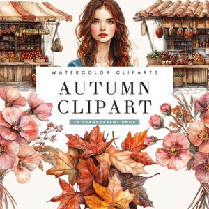 29 Watercolor Autumn Clipart Bundle Sublimation Designs Digital ...