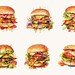 Watercolor Burger Clipart Bundle: 30 PNG Designs (digital Download) - Etsy