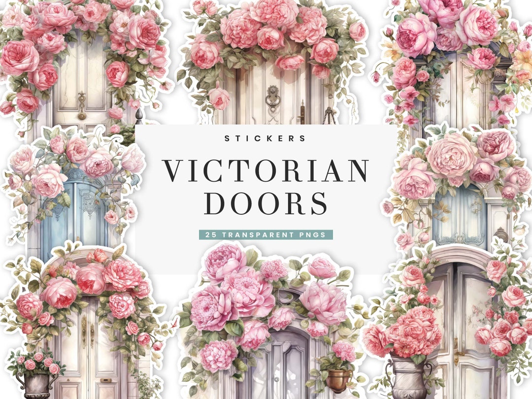 25 Vintage Victorian Doors Stickers Sublimation Designs Digital ...