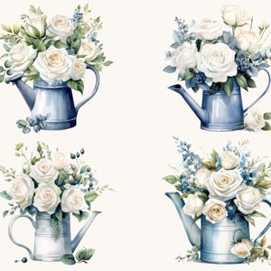 20 Watercolor Watering Can Clipart Bundle, Digital Download, Digital ...
