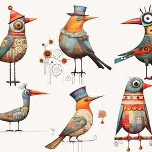 Whimsical Bird Clipart Bundle: Quirky PNG Designs (digital Download) - Etsy
