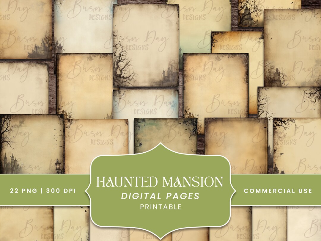 22 Haunted Mansion Digital Paper Seamless Pattern Digital Download ...