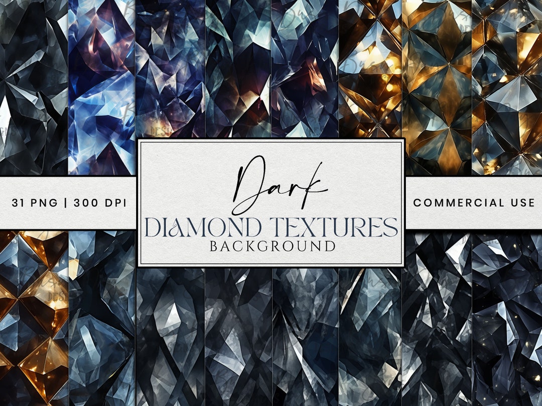 Dark Diamond Textures Background: 31 PNG Art Graphics (digital Download ...