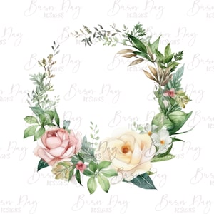 Watercolor Floral Wreaths Clipart Bundle (digital Download) - Etsy