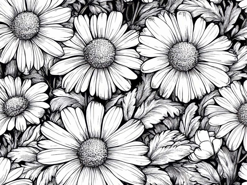 Hand Drawn Floral Seamless Pattern Paper: 35 Designs (digital Download ...