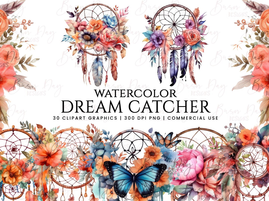 Watercolor Dream Catcher Clipart Bundle (digital Download) - Etsy