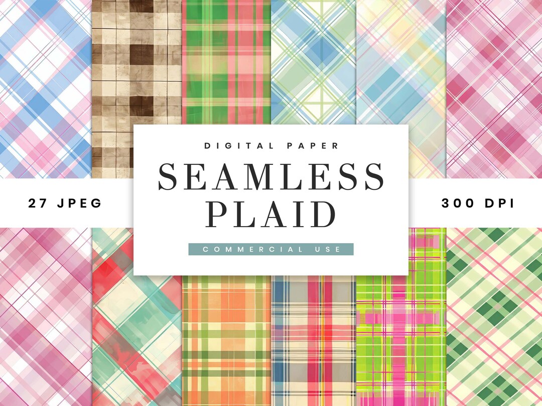 Spring Plaid Digital Paper: 27 Seamless Sublimation Designs (digital Download) - Etsy