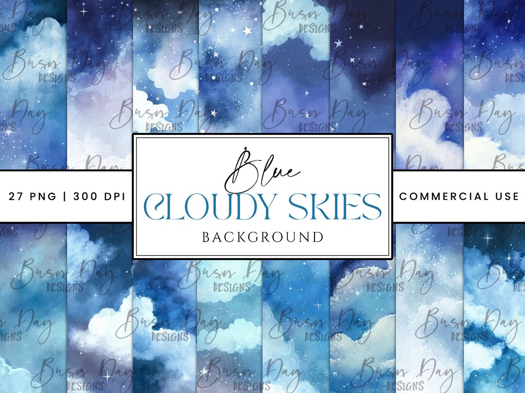 Blue Cloudy Skies Backgrounds: Printable Wall Art (digital Download) - Etsy