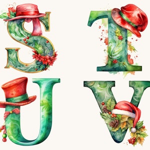 26 Watercolor Capital Letter Alphabet Clipart Bundle Sublimation ...