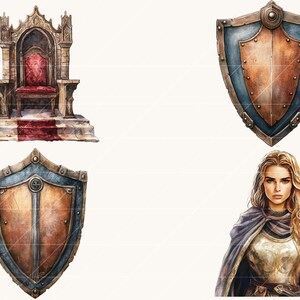 25 Medieval Royal Kingdom Clipart Bundle Sublimation Designs Digital ...