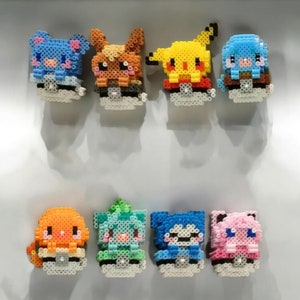 Set of 8 Pokemon 3D Perler Bead Pattern Digital Instand Download EASY ...