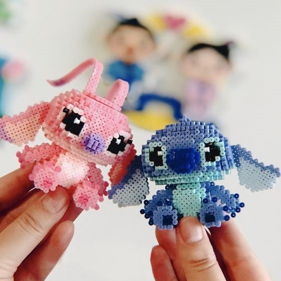 Set of 2 Stitch and Angel 3D Perler Bead Pattern Digital Instant ...