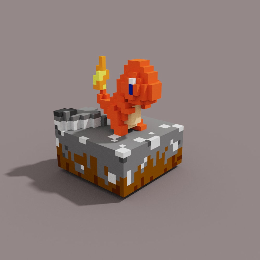 Little Pokemon Charmander 3D Perler Bead Pattern Digital Instant ...