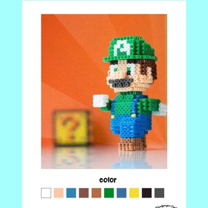 Super Mario Bros 3D Perler Bead Pattern English Guidances Digital - Etsy