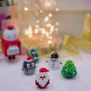 Adorable Christmas Set of 6 3D Perler Bead Patterns Digital Instant ...