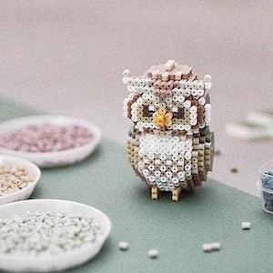 Birds Owl 3D Perler Bead Pattern English Guidances Tutorials Digital ...