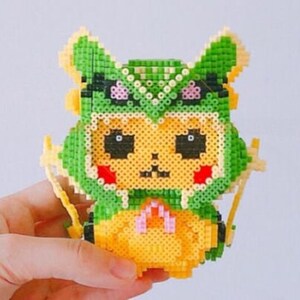 Pocket Monster Cosplay pikachu 3D Perler Bead Pattern Descarga digital ...