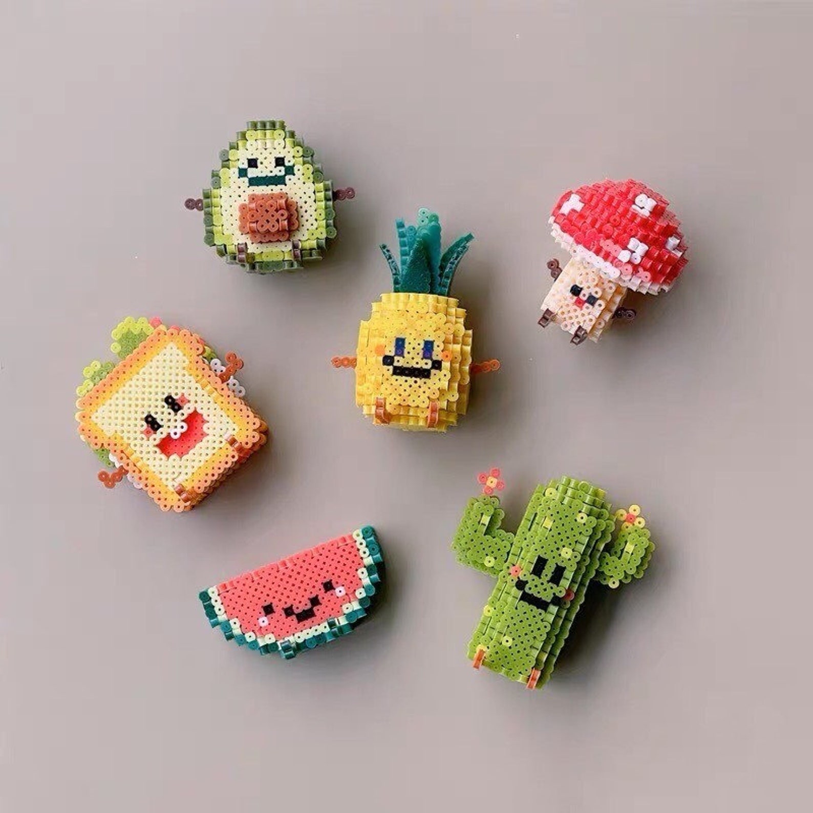Litte Cute Food 3D Perler Bead Pattern Total 6 Patterns Digital Instant ...