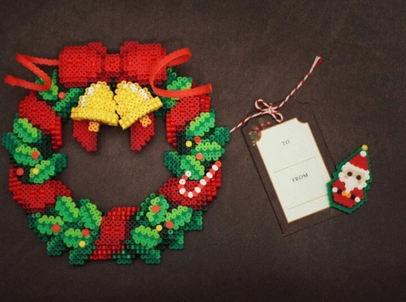 Christmas Wreath 3D Perler Bead Patterns Digital Instant - Etsy