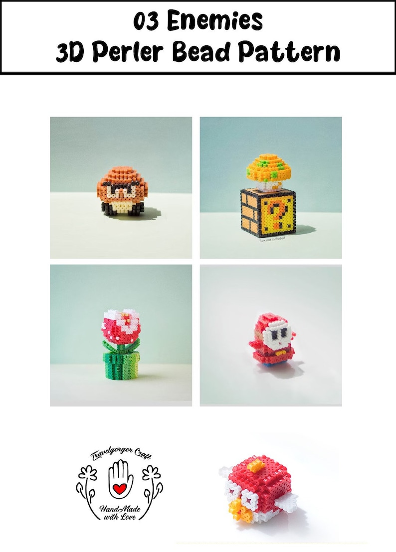 Super Mario Bros 3D Perler Bead Pattern English Guidances Digital ...