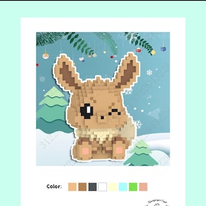 Pokemon Eevee 3D Perler Bead Pattern Digital - Etsy