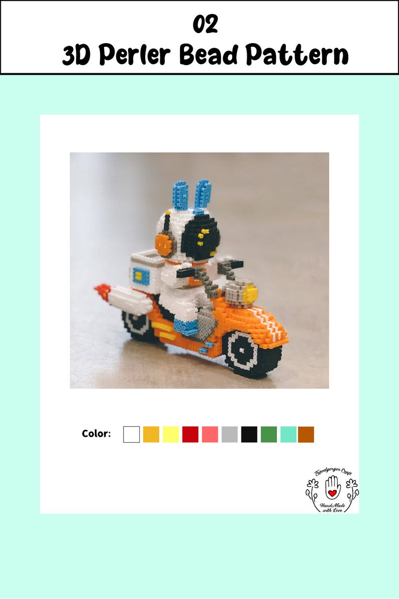 Bunny Astronaut Series 3D Perler Bead Pattern Digital Download - Etsy UK
