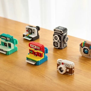 6 Vintage Cameras 3D Perler Bead Pattern Digital Instant Download EASY ...