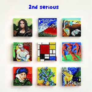 3D Perler Bead Pattern Famous Paintings Series Total 9 Patterns Digital ...