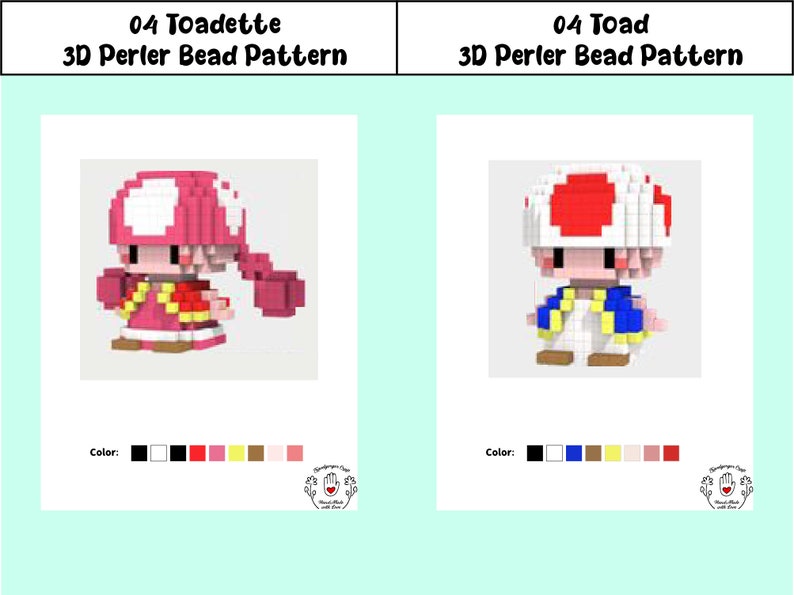 Super Mario Bros 3D Perler Bead Pattern English Guidances Digital - Etsy