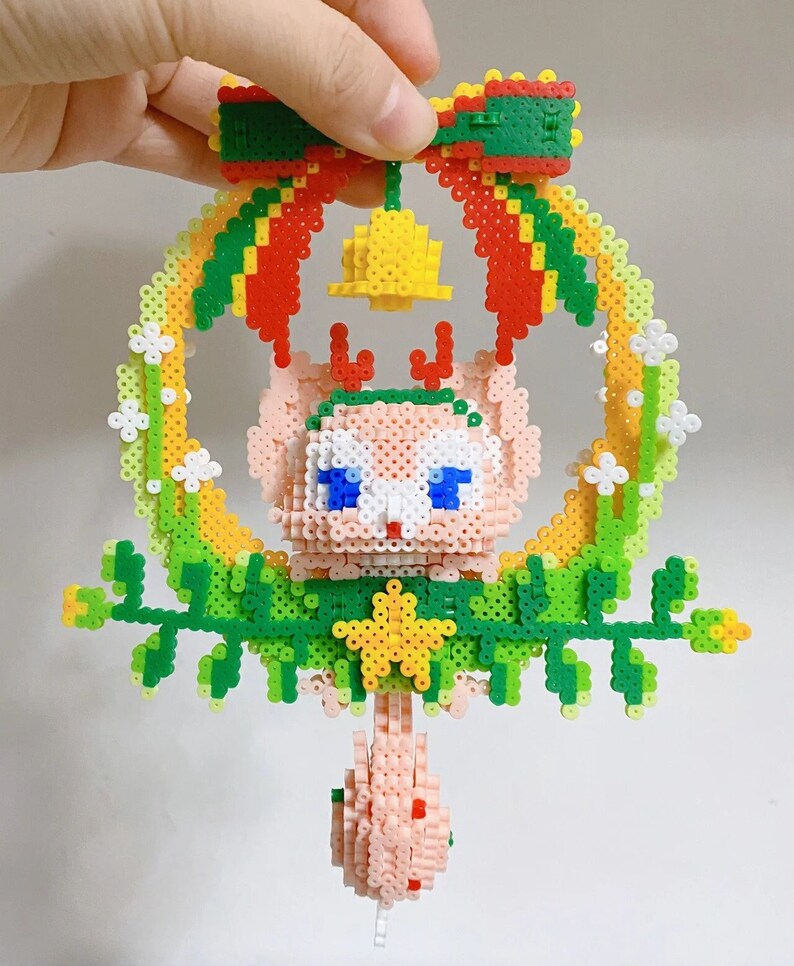 Linabell Christmas Wreath 3D Perler Bead Patterns Digital Instant ...