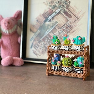 Mini Cactus Plants 3D Perler Bead Pattern Set of 6 Digital Download ...