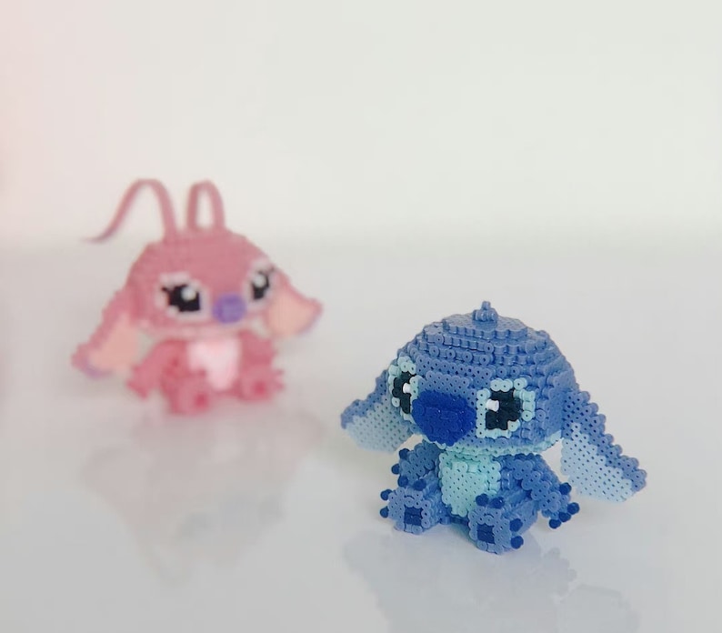 Set of 2 Stitch and Angel 3D Perler Bead Pattern Digital - Etsy