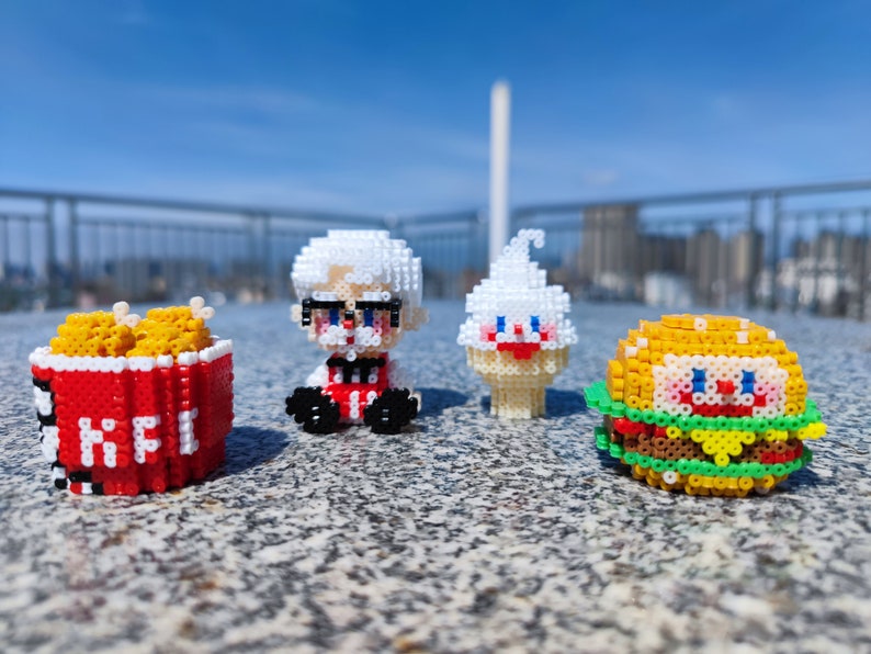 Cute Fast Food Series 3D Perler Beads Patterns Tutorial - Etsy