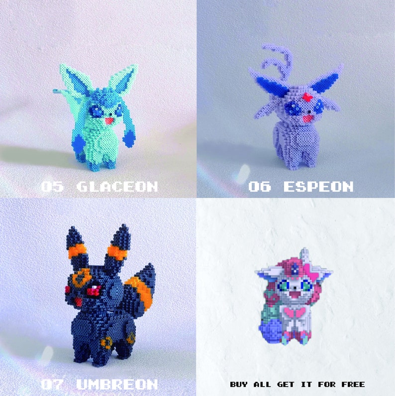 New Pokemon Eevee 3D Perler Bead Pattern Digital - Etsy UK