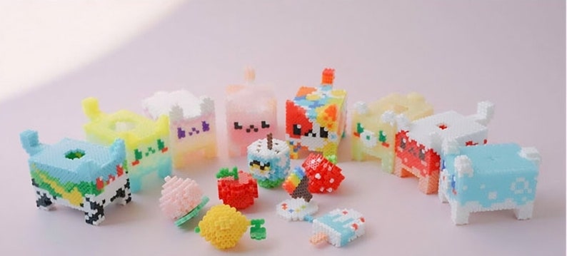8 Cute Pixel Box Cat Set 3D Perler Bead Patterns Digital Instant ...